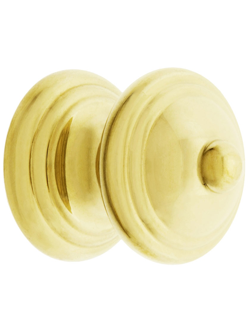 Traditional Brass Cabinet Knob with Turned Base - 1" Diameter | House ...