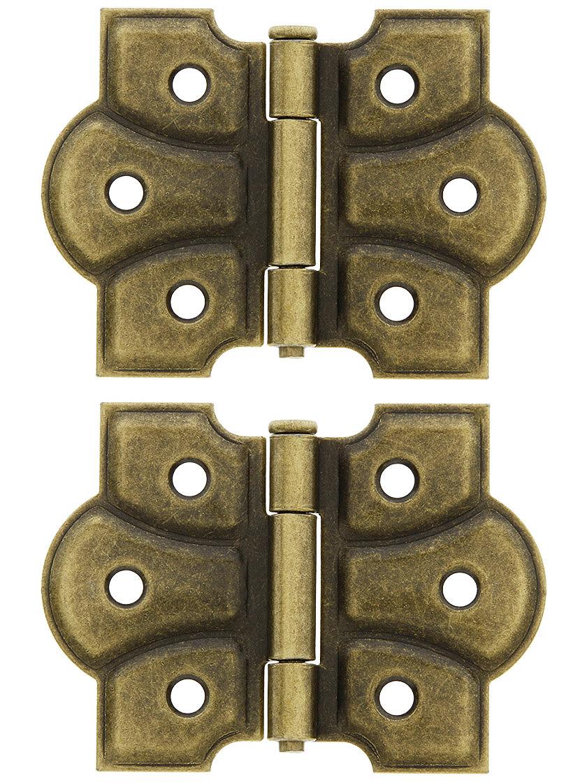 Pair of Small Craftsman Flush Mount Cabinet Hinges - 1 3/4" H x 2 3/8 ...