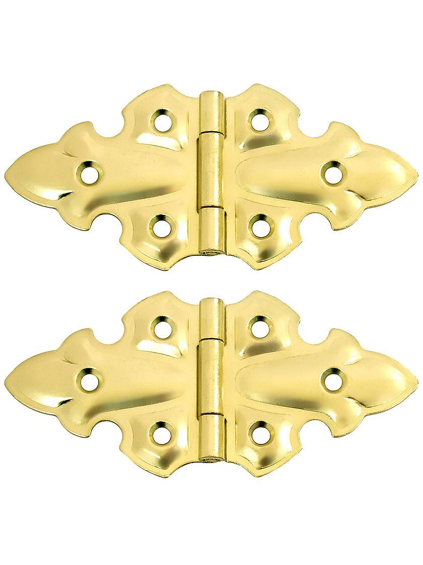 Pair of Gothic Style Surface Cabinet Hinges - 1 3/4" H x 3 3/4" W ...