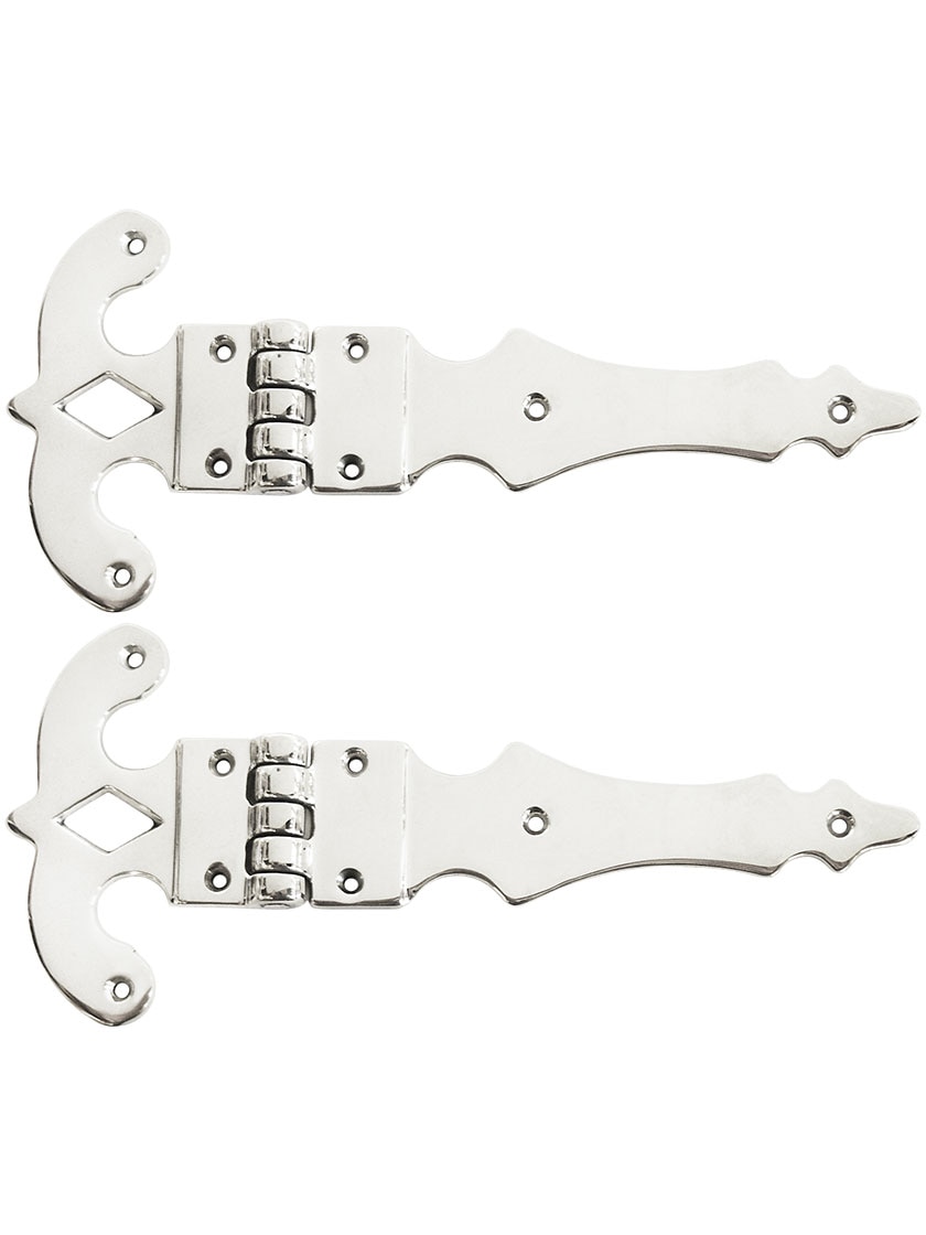 Pair of Heavy Ornate Brass Surface Hinges - 5" x 11" | House of Antique ...