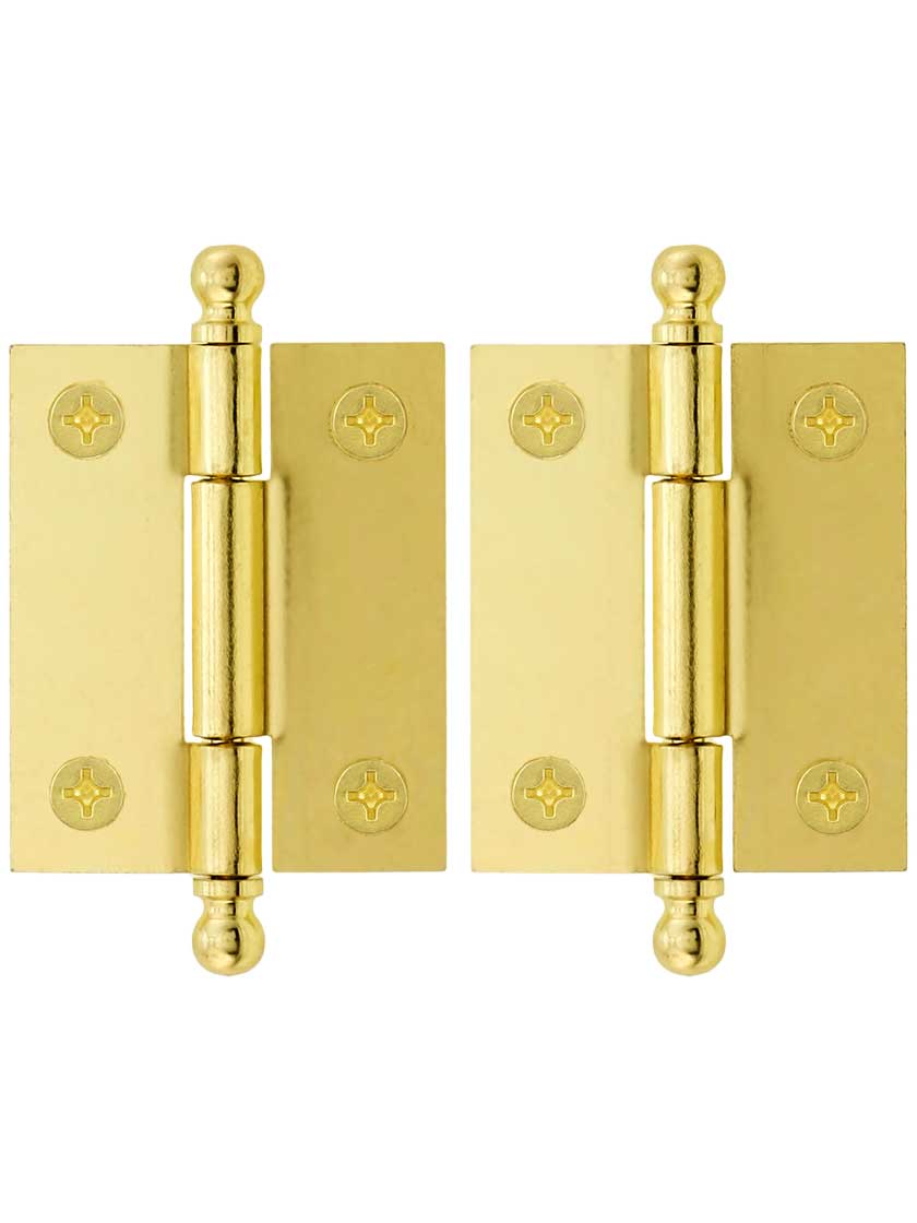 Pair of Loose Pin Plated Steel Cabinet Hinges - 1 15/16" x 1 5/8 ...