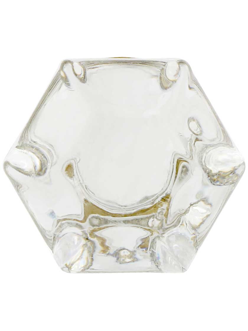Clear Hexagonal Glass Cabinet Knob With Threaded Shank | House of Antique Hardware