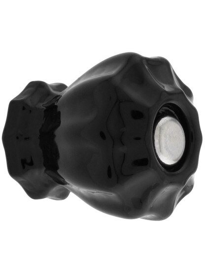 Small Fluted Glass Cabinet Knob With Nickel Bolt | House of Antique ...