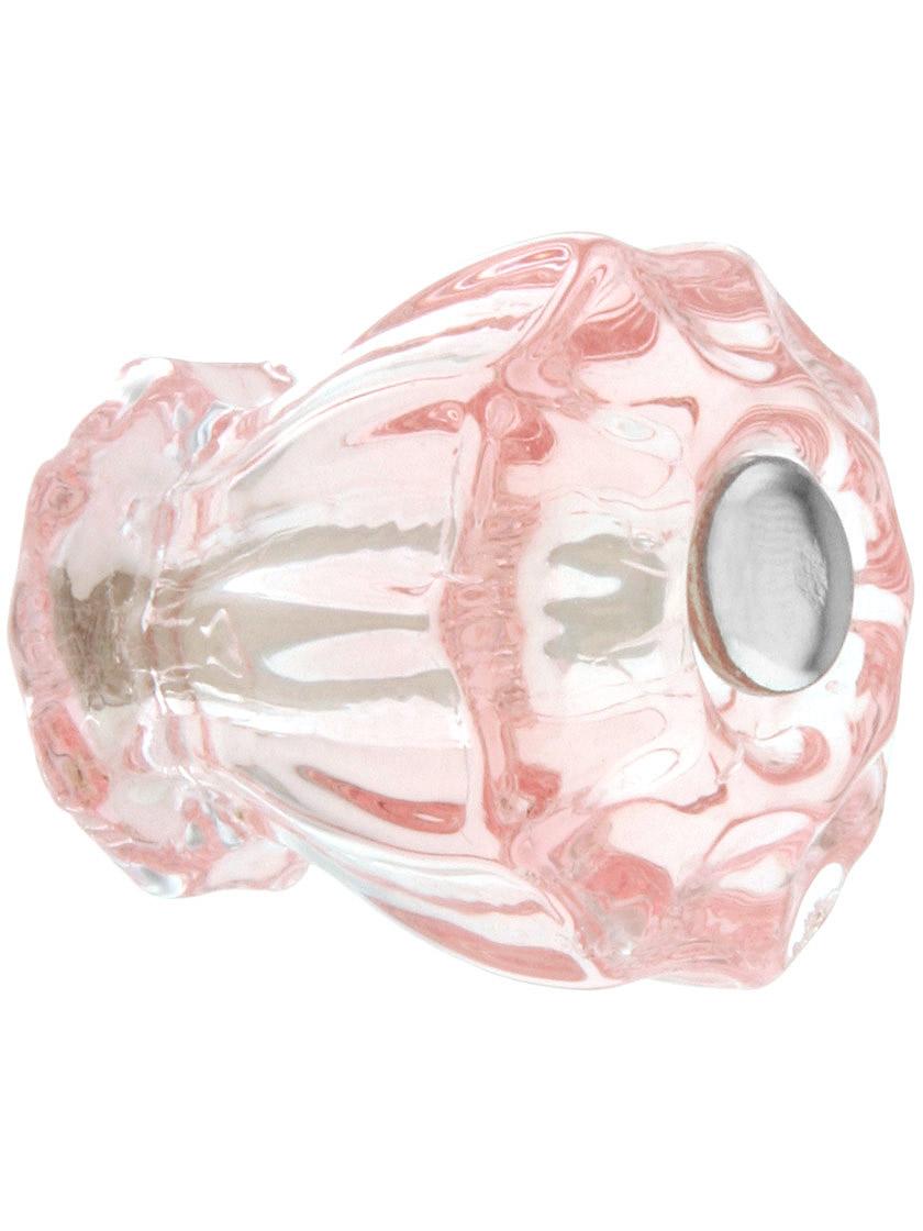 Small Fluted Glass Cabinet Knob With Nickel Bolt | House of Antique ...