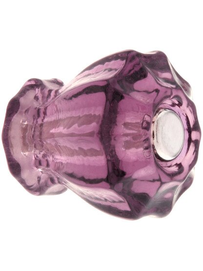 Small Fluted Glass Cabinet Knob With Nickel Bolt | House of Antique ...