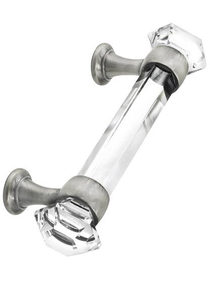 3" On Center Hexagonal Cut Glass Handle With Solid Brass Bases | House ...