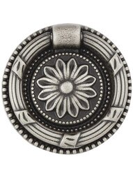 Ribbon and Reed Ring Pull With Flower Motif | House of Antique Hardware