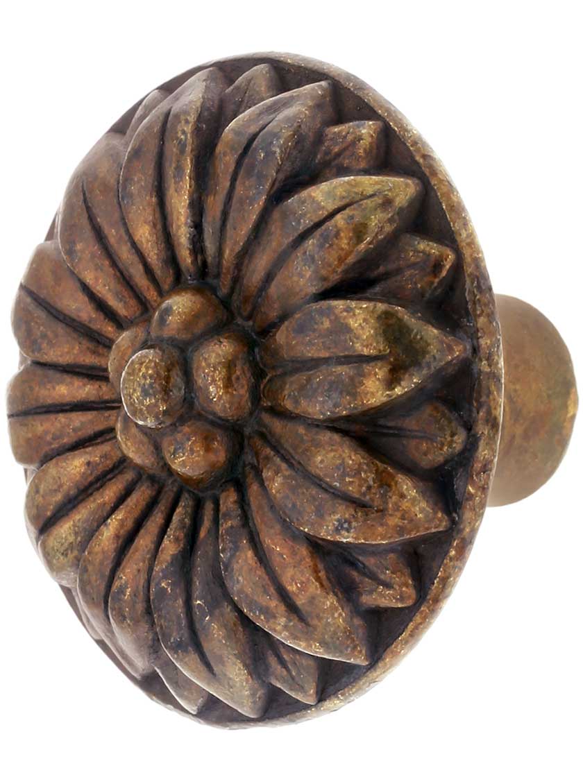 Small Flower Cabinet Knob with Choice of Finish.|House of Antique Hardware