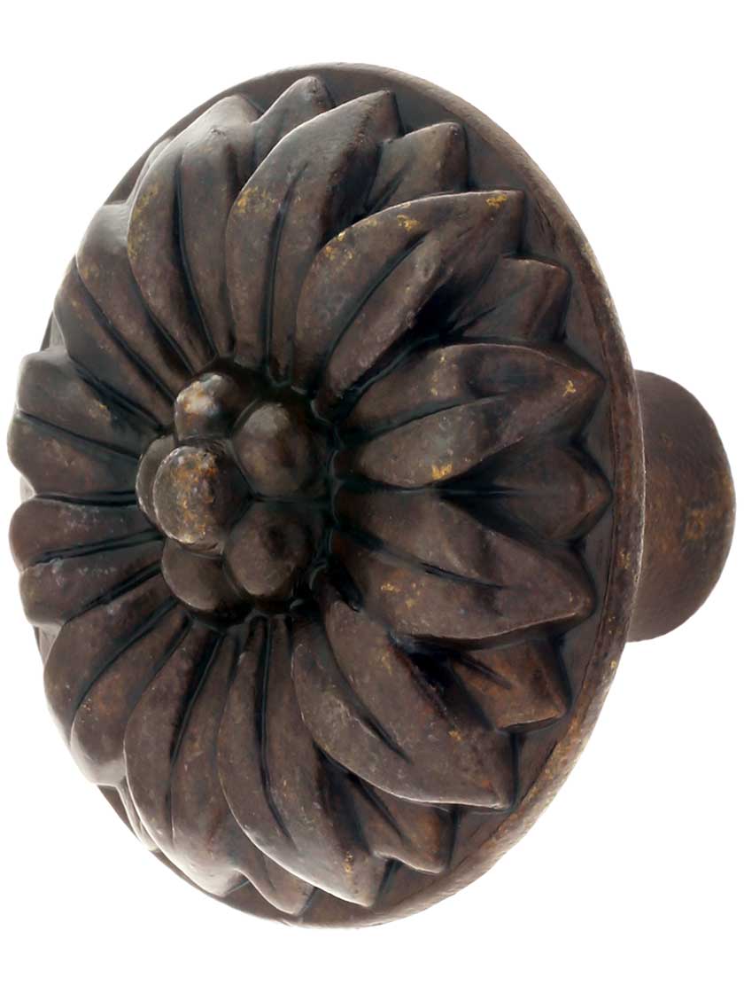 Small Flower Cabinet Knob with Choice of Finish.|House of Antique Hardware