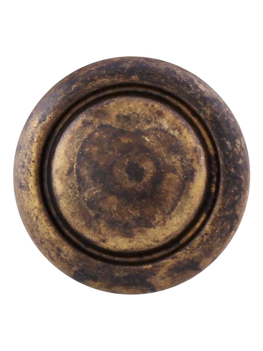 Ringed Edge Round Cabinet Knob - 1" Diameter | House of Antique Hardware