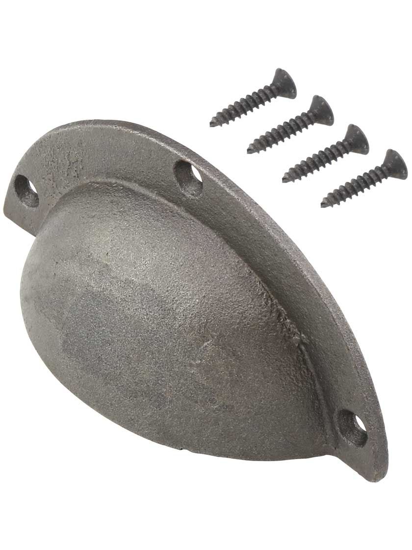 Cast Iron Cup Pull With Lacquered Antique Finish - 3 3/16" Center-to ...