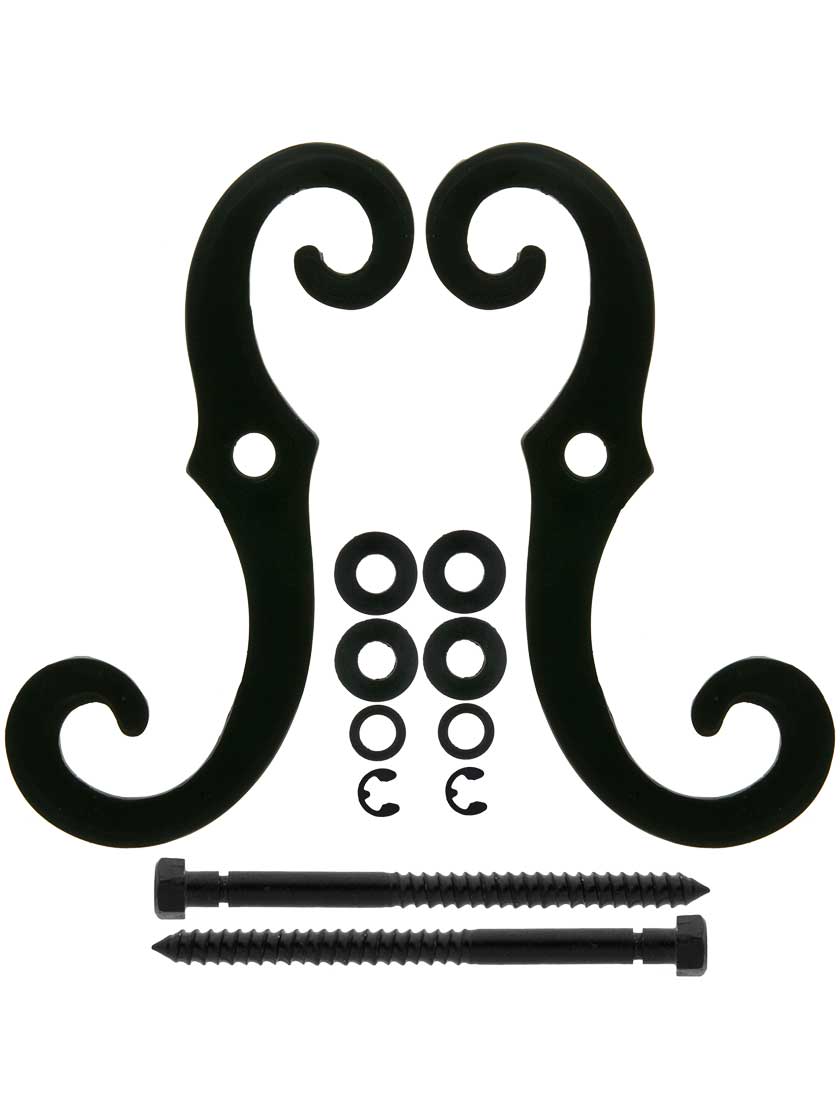 Pair of Stainless Steel Scroll Design Shutter Dogs - Lag Mounted ...