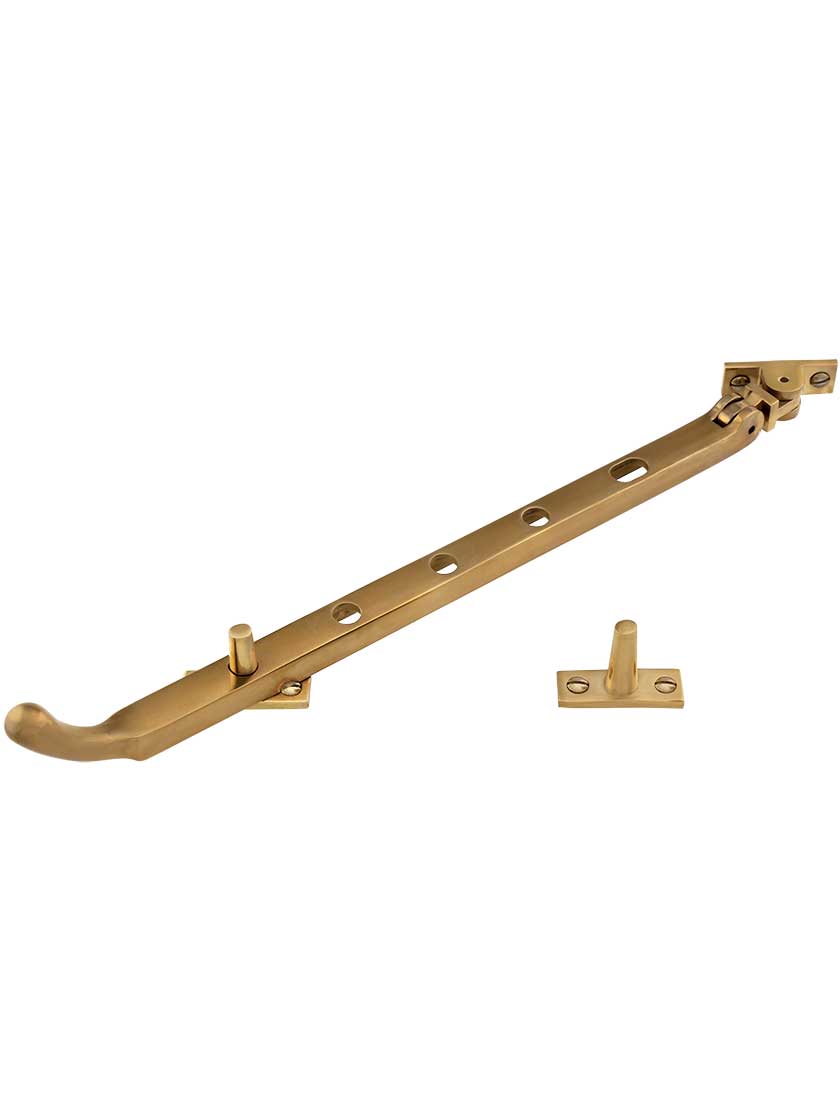 Solid-Brass Casement Stay with Bulb Handle - 11 1/2" | House of Antique ...