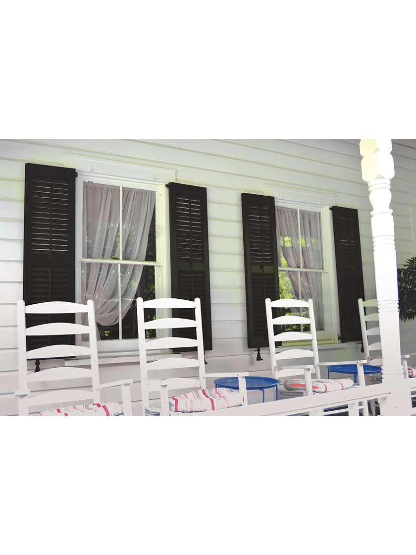 Pair of Small Forged Iron Georgetown Style Shutter Dogs - Lag Mounted ...