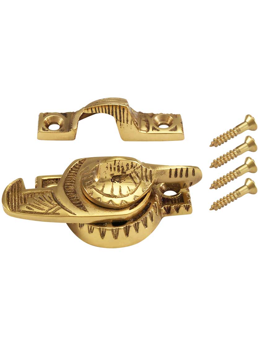 Solid Brass Eastlake Style Sash Lock | House of Antique Hardware