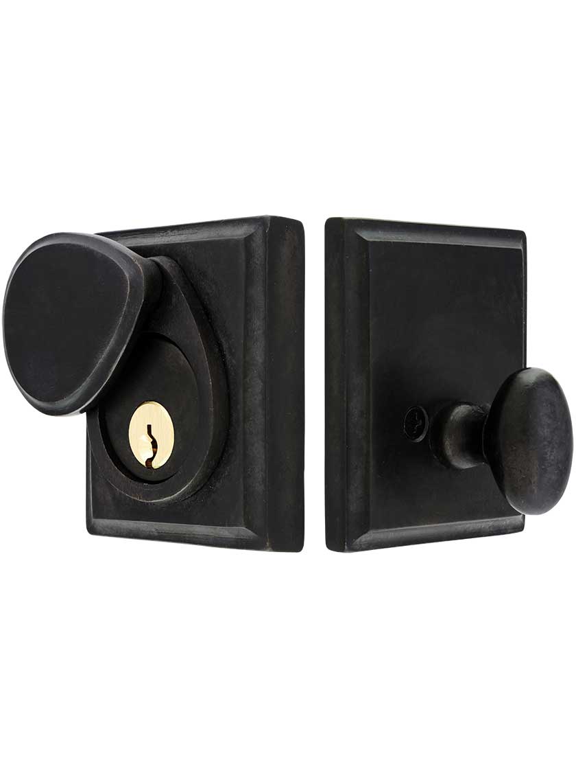 Solid Bronze Rectangular Single-Cylinder Deadbolt | House of Antique ...
