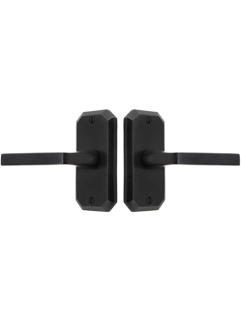 Solid Bronze Angular Short-Plate Door Set with Alessa Levers | House of ...