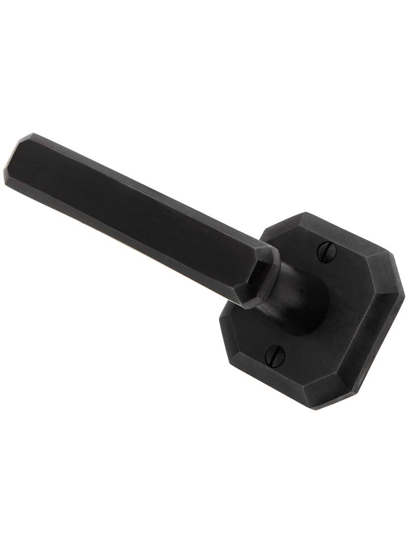 Solid Bronze Angular-Rosette Door Set with Artemis Levers | House of ...