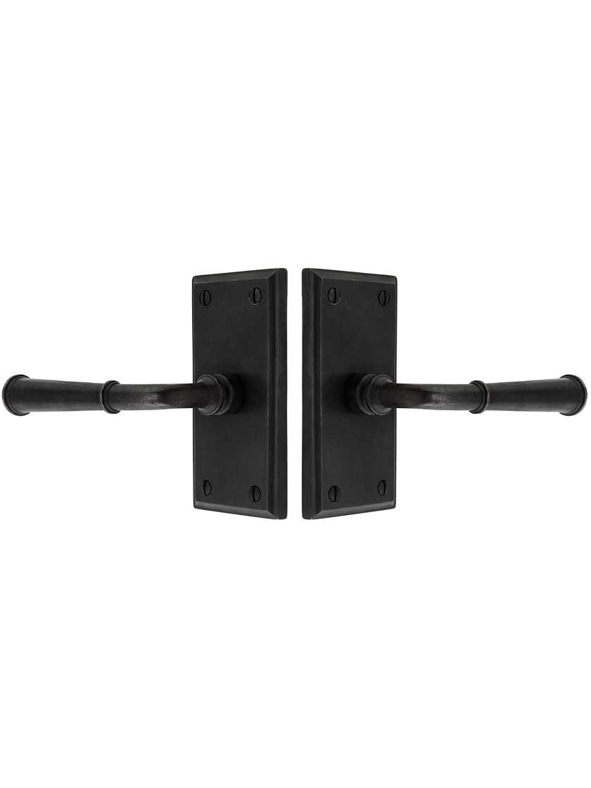 Solid Bronze Rectangular Short-Plate Door Set with Colonial Levers ...