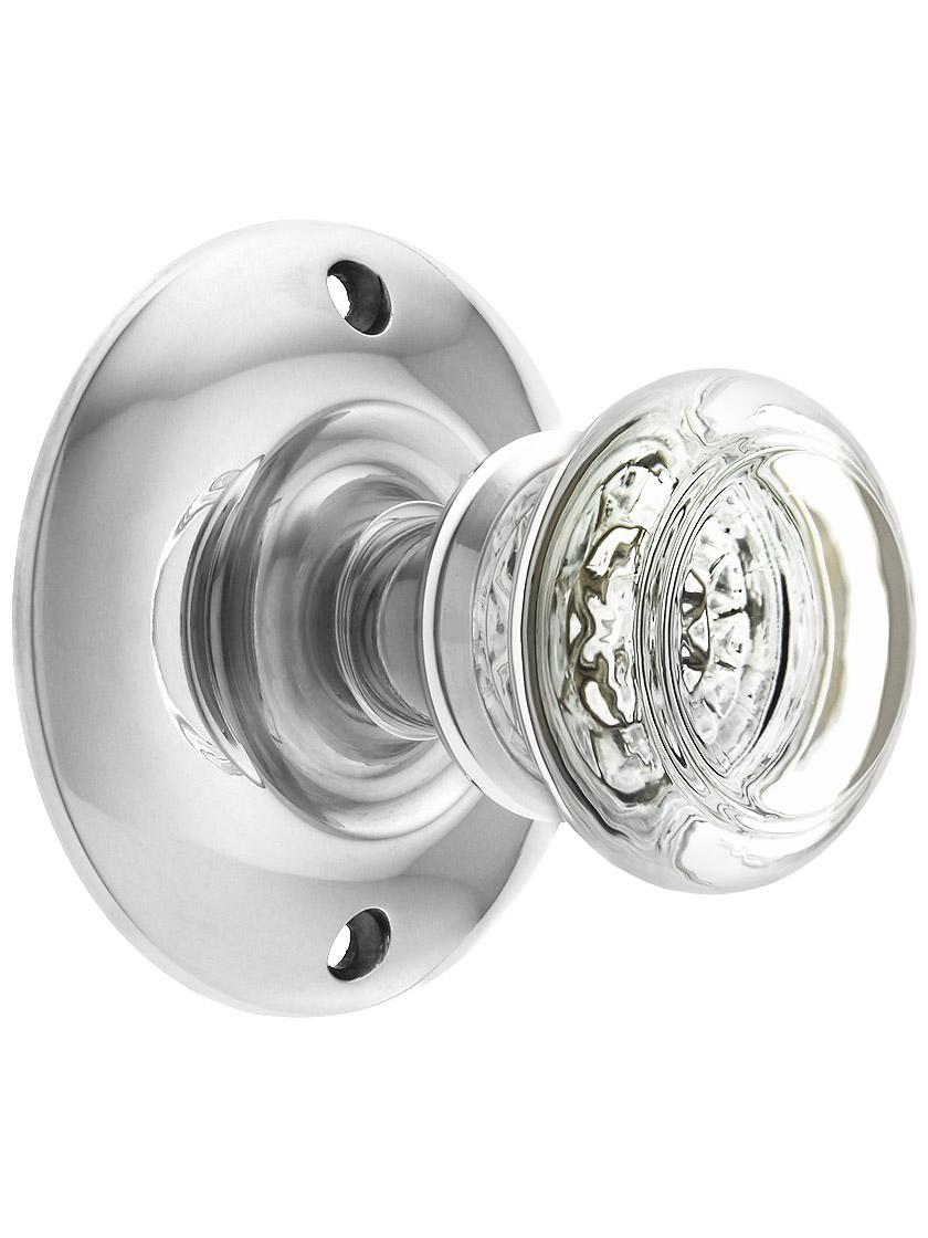 Large Brass Rosette Door Set with Round Glass Knobs | House of Antique ...