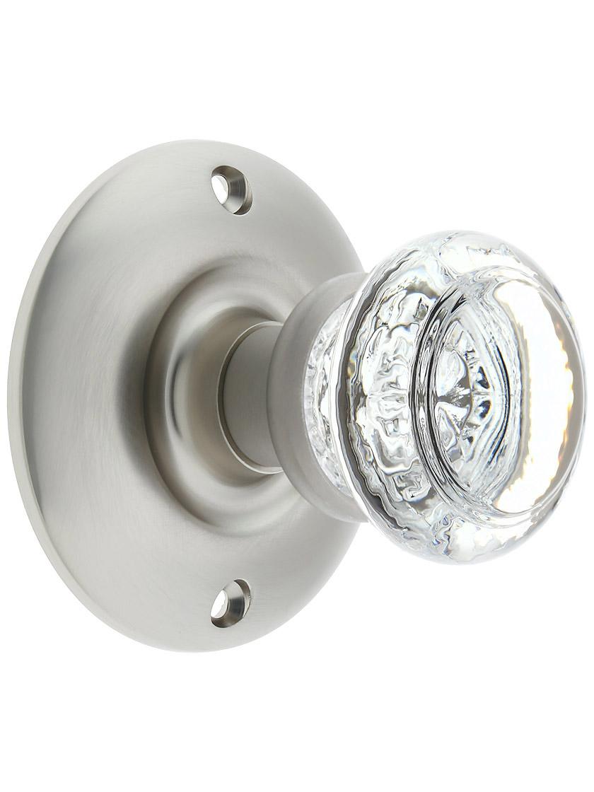 Large Brass Rosette Door Set with Round Glass Knobs | House of Antique ...