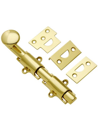 6" Traditional Style Surface Door Bolt In Solid Brass | House of ...
