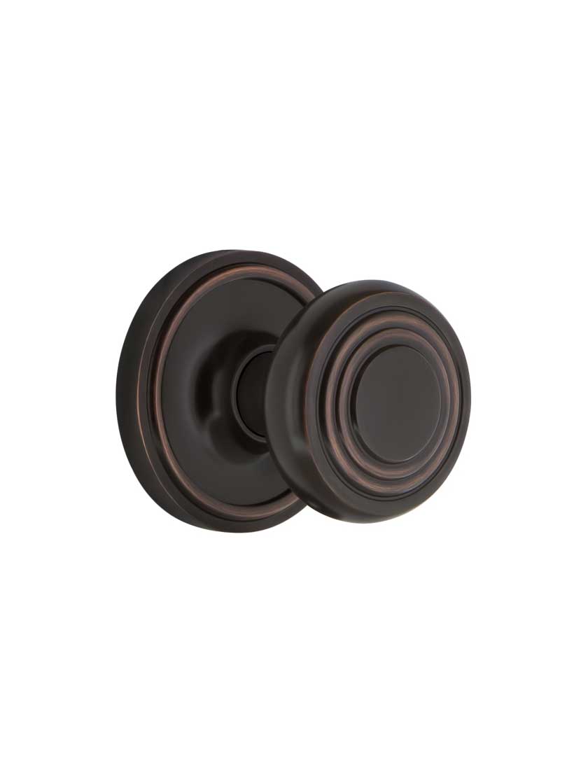 Classic Rosette Mortise Lock Set with Deco Style Knobs | House of ...