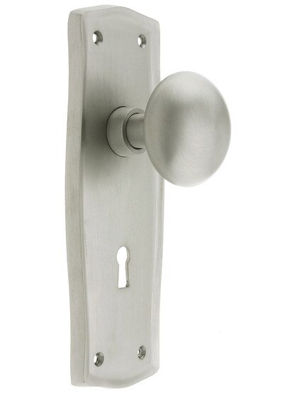 Prairie Design Mortise Lock Set With Round Brass Knobs | House of ...
