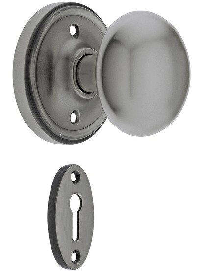 Classic Rosette Mortise Lock Set with Round Brass Knobs | House of ...