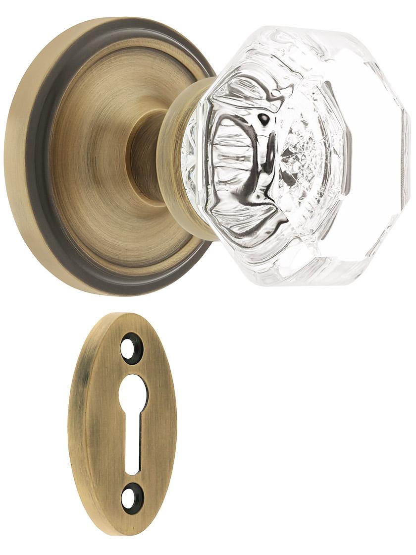 Classic Rosette Mortise Lock Set With Waldorf Crystal Knobs | House of ...