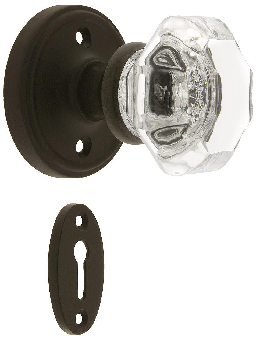 Classic Rosette Mortise Lock Set With Waldorf Crystal Knobs | House of ...