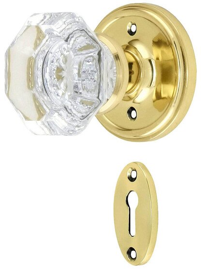Classic Rosette Mortise Lock Set With Waldorf Crystal Knobs | House of ...