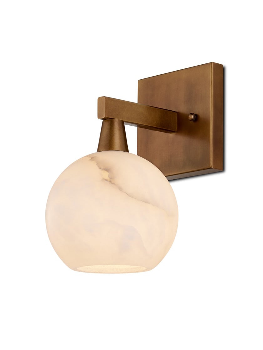 Bombelles 1 Light Alabaster Bath Sconce | House of Antique Hardware