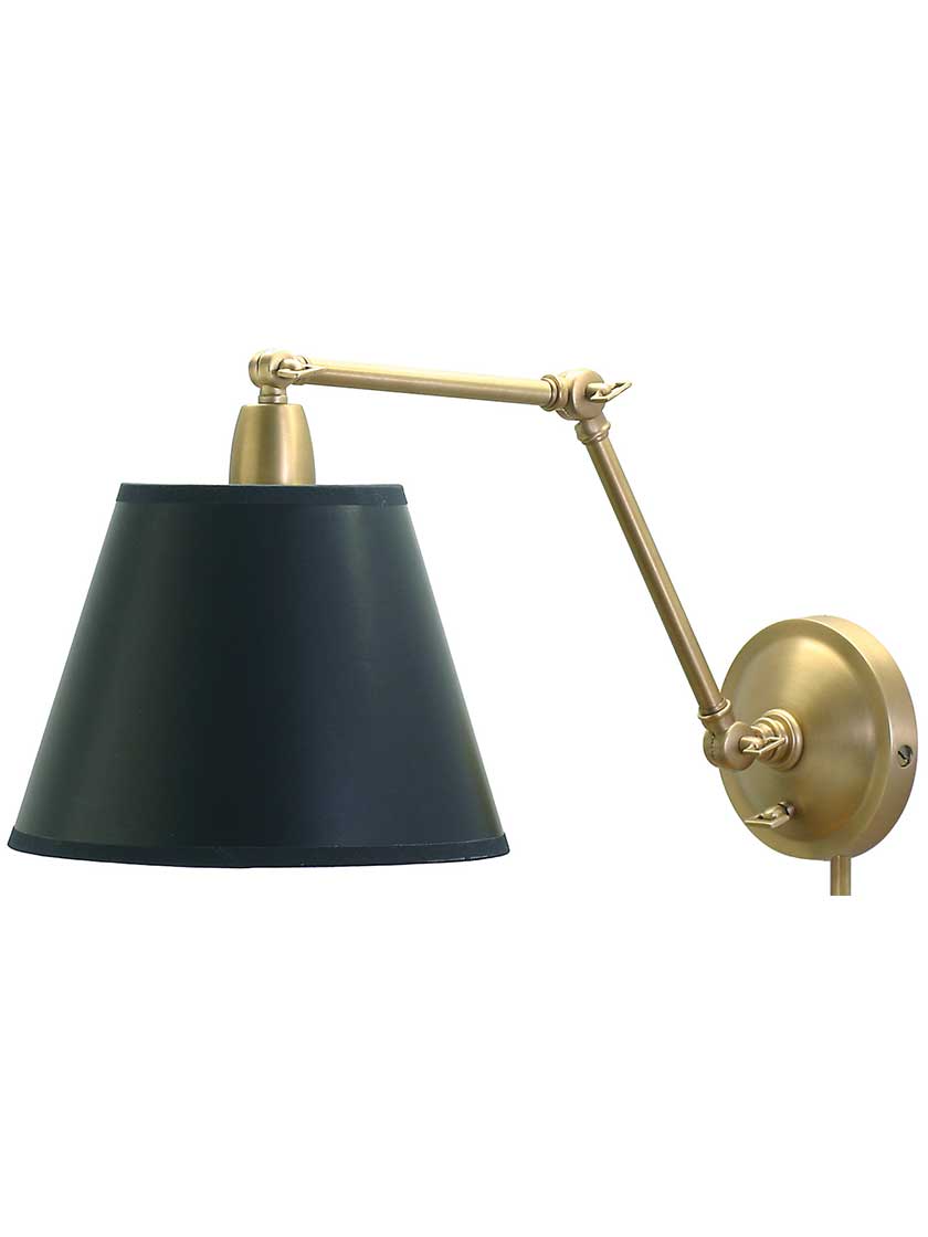 Library Adjustable Wall Lamp in Weathered Brass | House of Antique Hardware