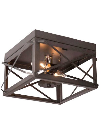 Double Flush-Mount Ceiling Light with Folded Bars | House of Antique ...