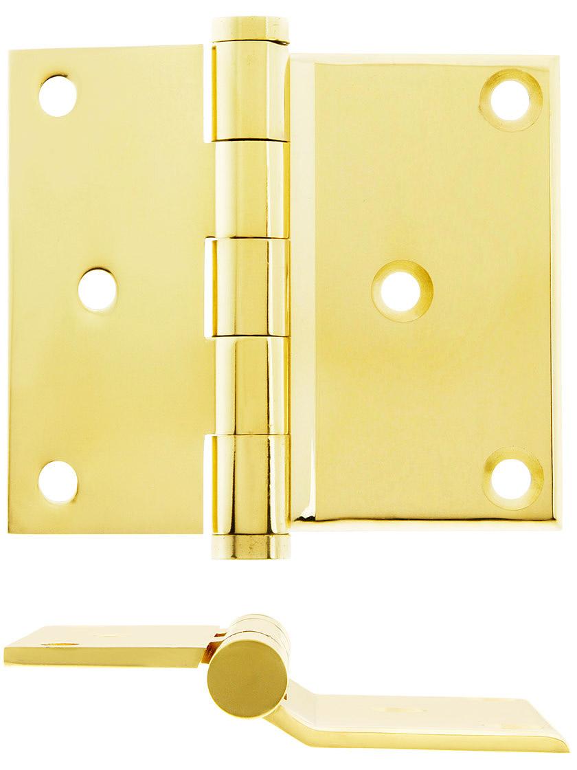 3" Solid Brass Half-Surface Door Hinge With 3/8" Offset | House of Antique Hardware