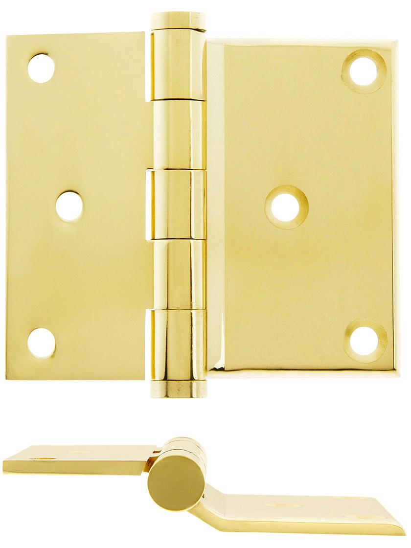 3" Solid Brass Half-Surface Door Hinge With 3/8" Offset | House of Antique Hardware