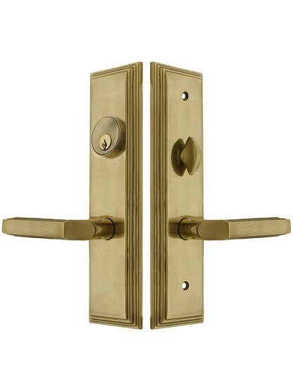 Manhattan Mortise Lock Entry Set with Milano Levers | House of Antique ...