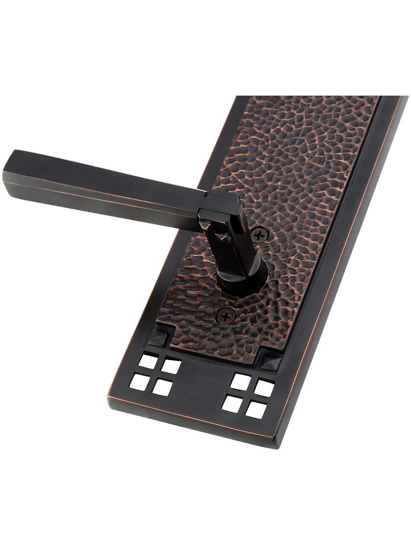 Arts & Crafts Long-Plate Entry Door Set with Choice of Interior Knob or ...