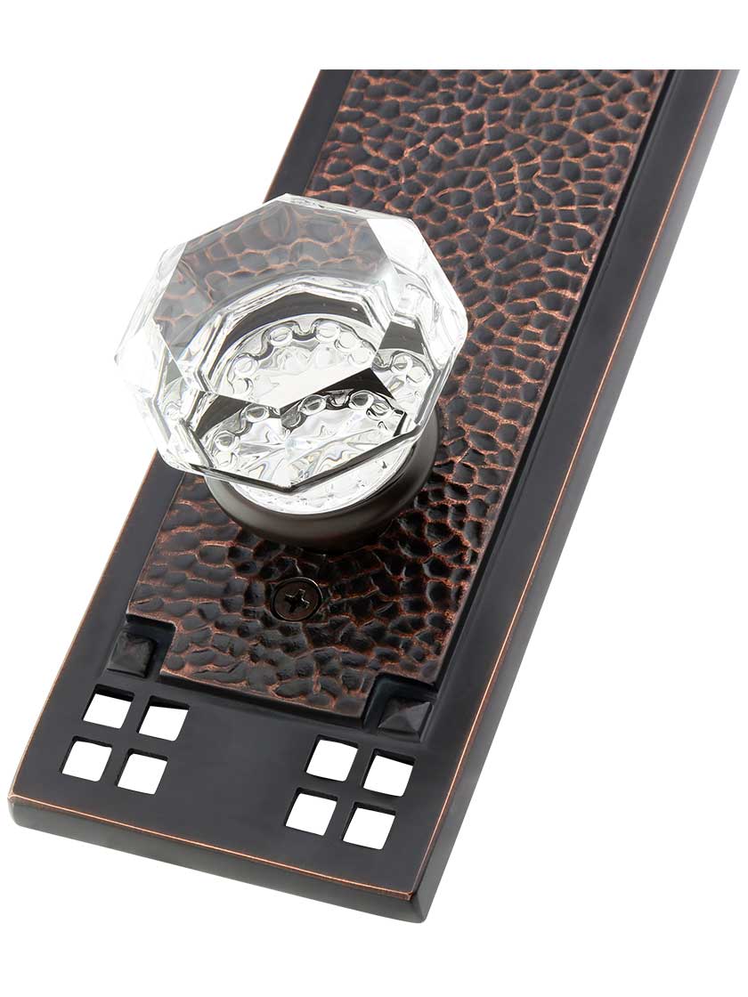 Arts & Crafts Long-Plate Entry Door Set with Choice of Interior Knob or ...