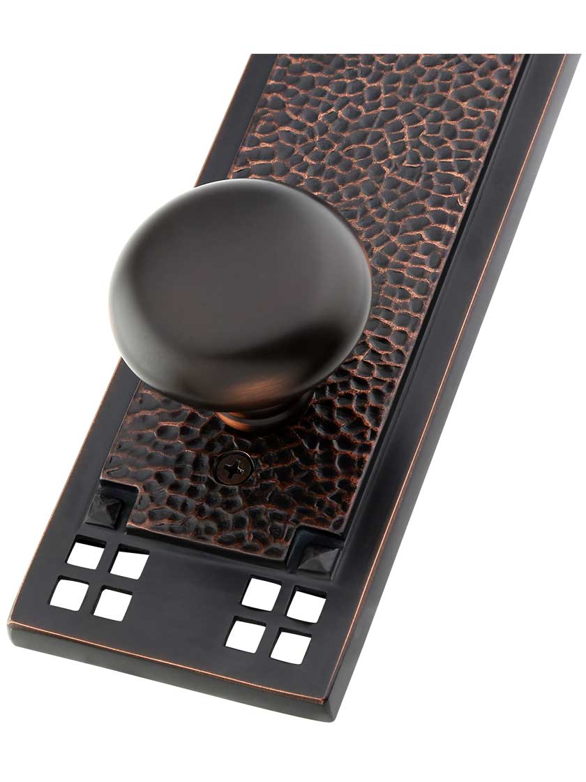 Arts & Crafts Long-Plate Entry Door Set with Choice of Interior Knob or ...