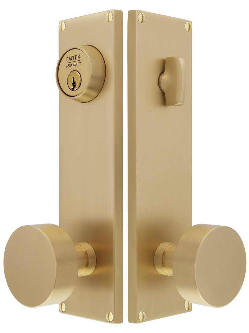 Modern Rectangular Entry Set with Disc Knobs | House of Antique Hardware