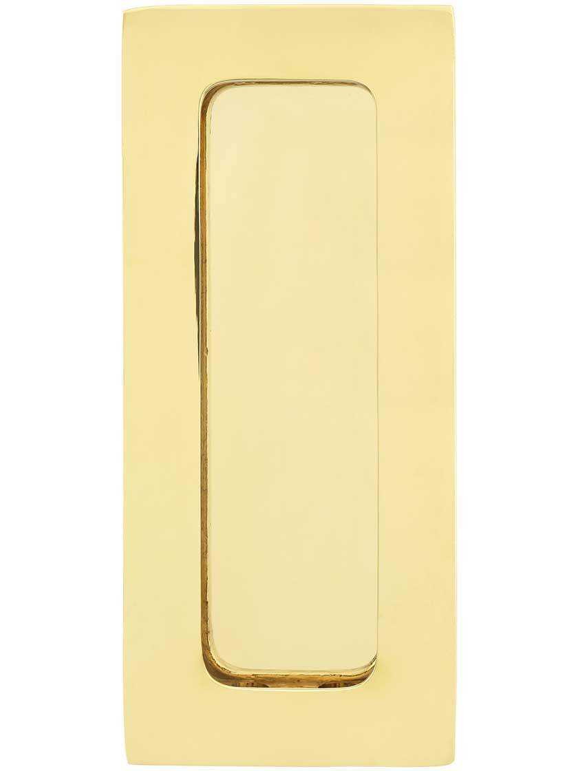 4" Solid Brass Modern Rectangular Pocket-Door Flush Pull | House of Antique Hardware