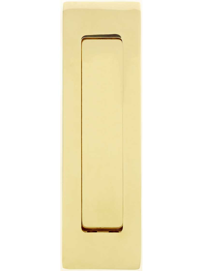 6" Solid Brass Modern Rectangular Pocket-Door Flush Pull | House of Antique Hardware