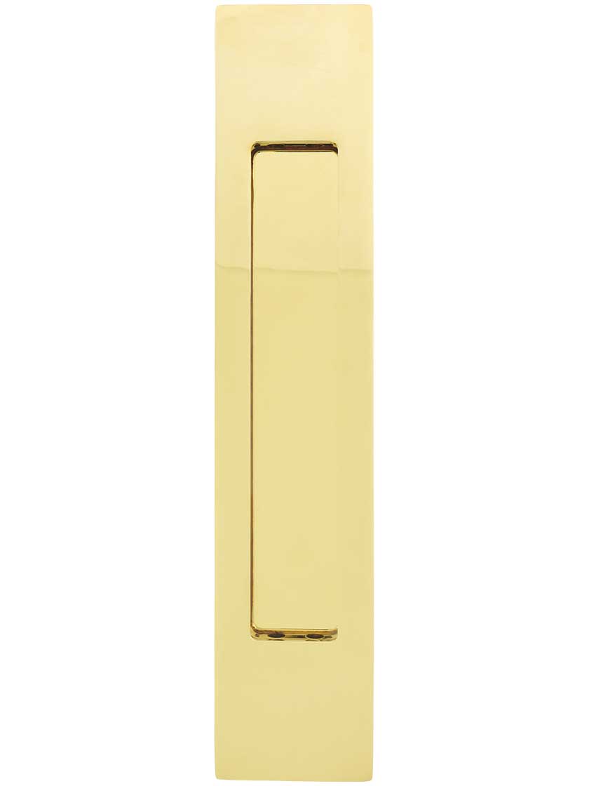 10" Solid Brass Modern Rectangular Pocket-Door Flush Pull | House of Antique Hardware