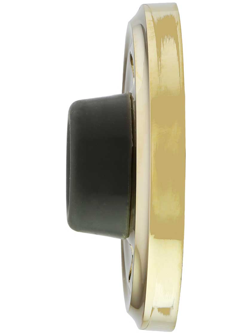 Wall-Mount Door Stop with Classic Rosette and Rubber Bumper | House of ...