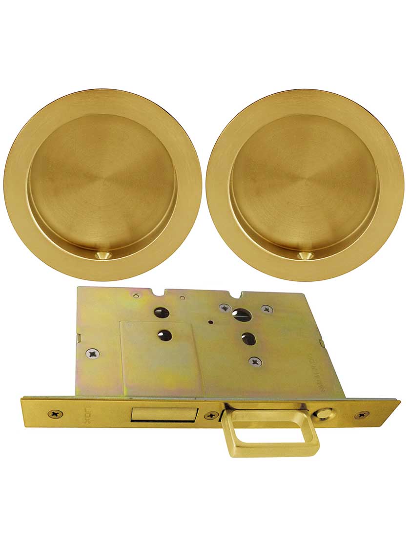 Premium Dummy Pocket-Door Mortise Lock Set with Round Pulls | House of ...