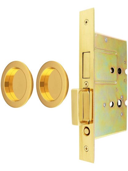 Premium Dummy Pocket-Door Mortise Lock Set with Round Pulls | House of ...