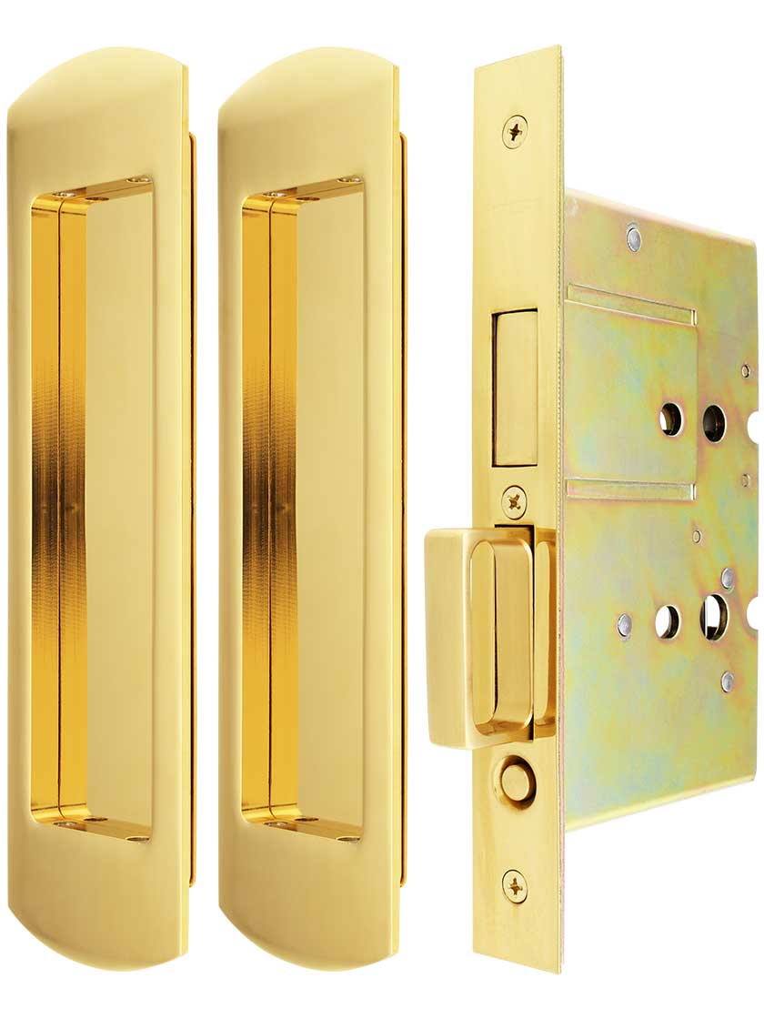 Premium Dummy Pocket-Door Mortise Lock Set with Rounded Pulls | House ...