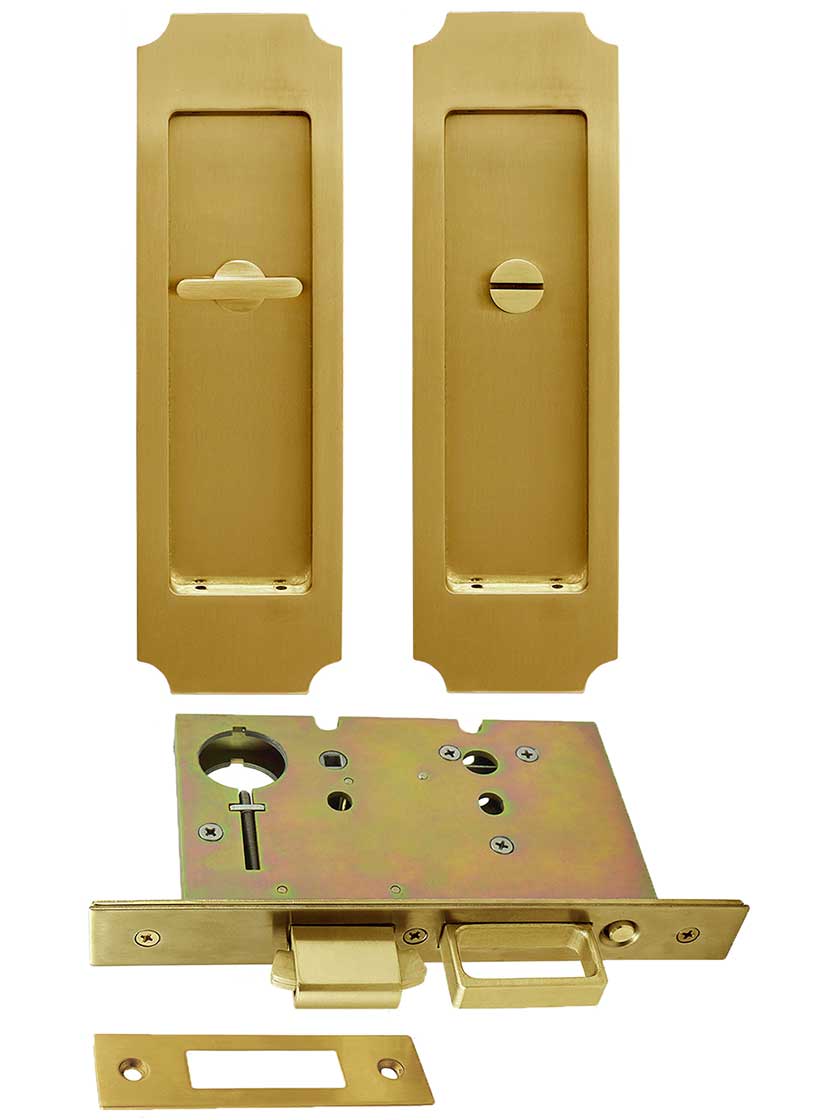 Premium Privacy Pocket-Door Mortise Lock Set with Chamfered Corner ...